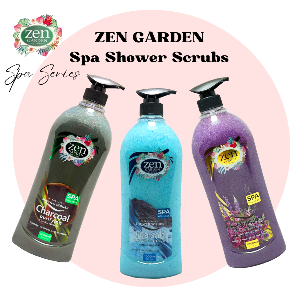 ZEN GARDEN Spa Shower Scrubs Hydrate Moisturize Rejuvenate Body 1000ml ...