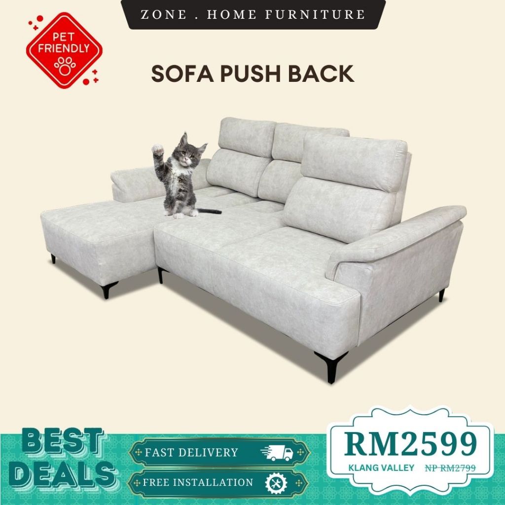 ⭐Free Delivery & Free Installation⭐ Mariana Push Back Sofa Velvet ...