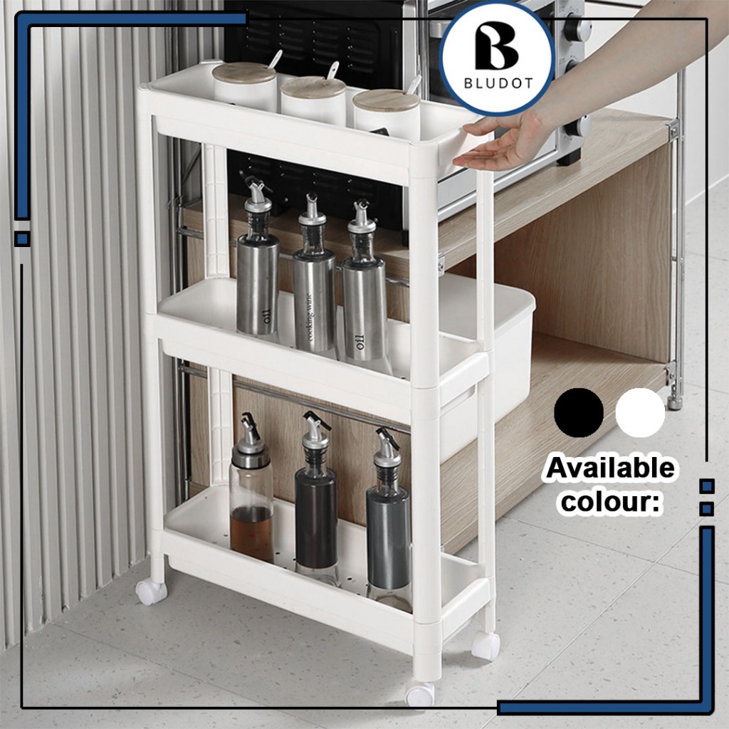 STORAGE TROLLEY SHELF BATHROOM TROLLEY KITCHEN SHELF STORAGE ORGANIZER ...