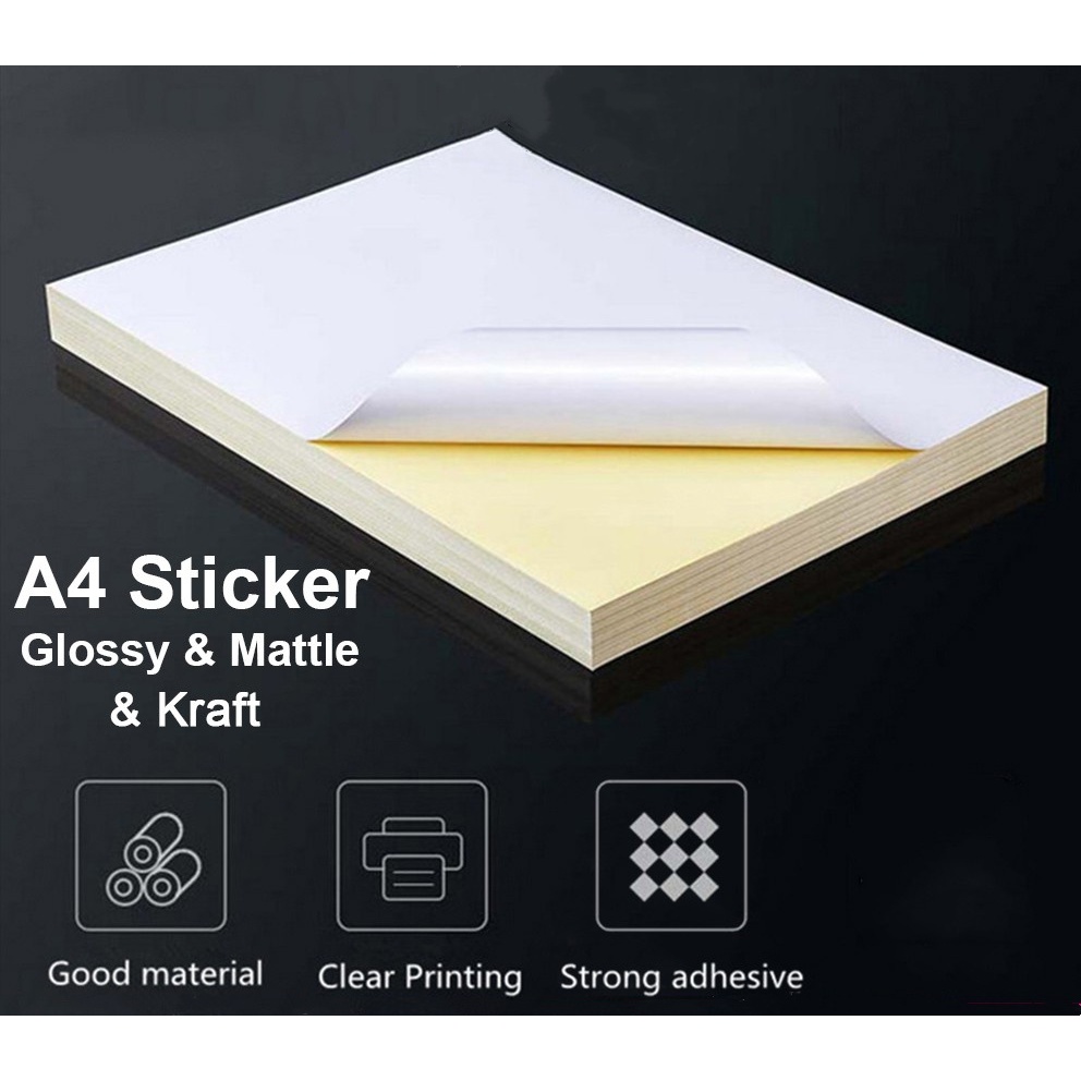 20/50pcs Glossy/Matte/Kraf Sticker Paper Label Inkjet / Laser Printing ...
