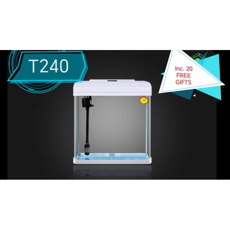 Aquarium fish tank T240 with 20 FREE Gifts inner filter LED lighting ...