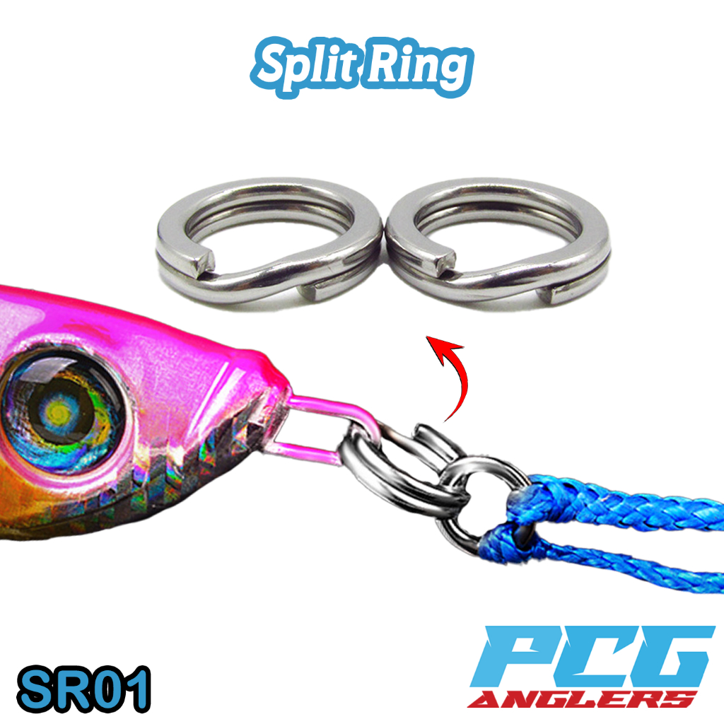 Split Ring Heavy Duty Anti Karat Fast Jig Slow Jigging Micro Stainless Steel Gewang Fishing Lure ...