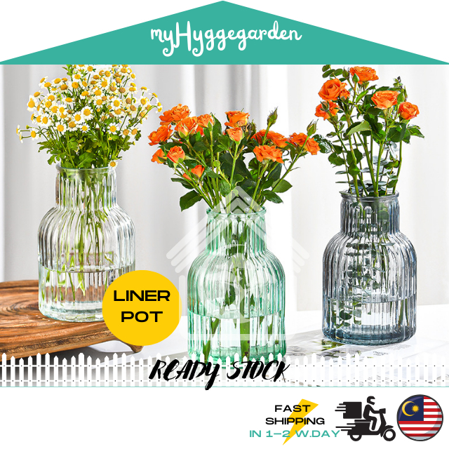 Modern Transparent INS Style Home Office Display Deco Flower Glass Vase ...