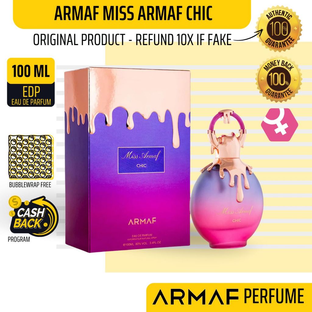 ARMAF MISS ARMAF CHIC 100ML for Women EDP Eau de Parfum Authentic ...