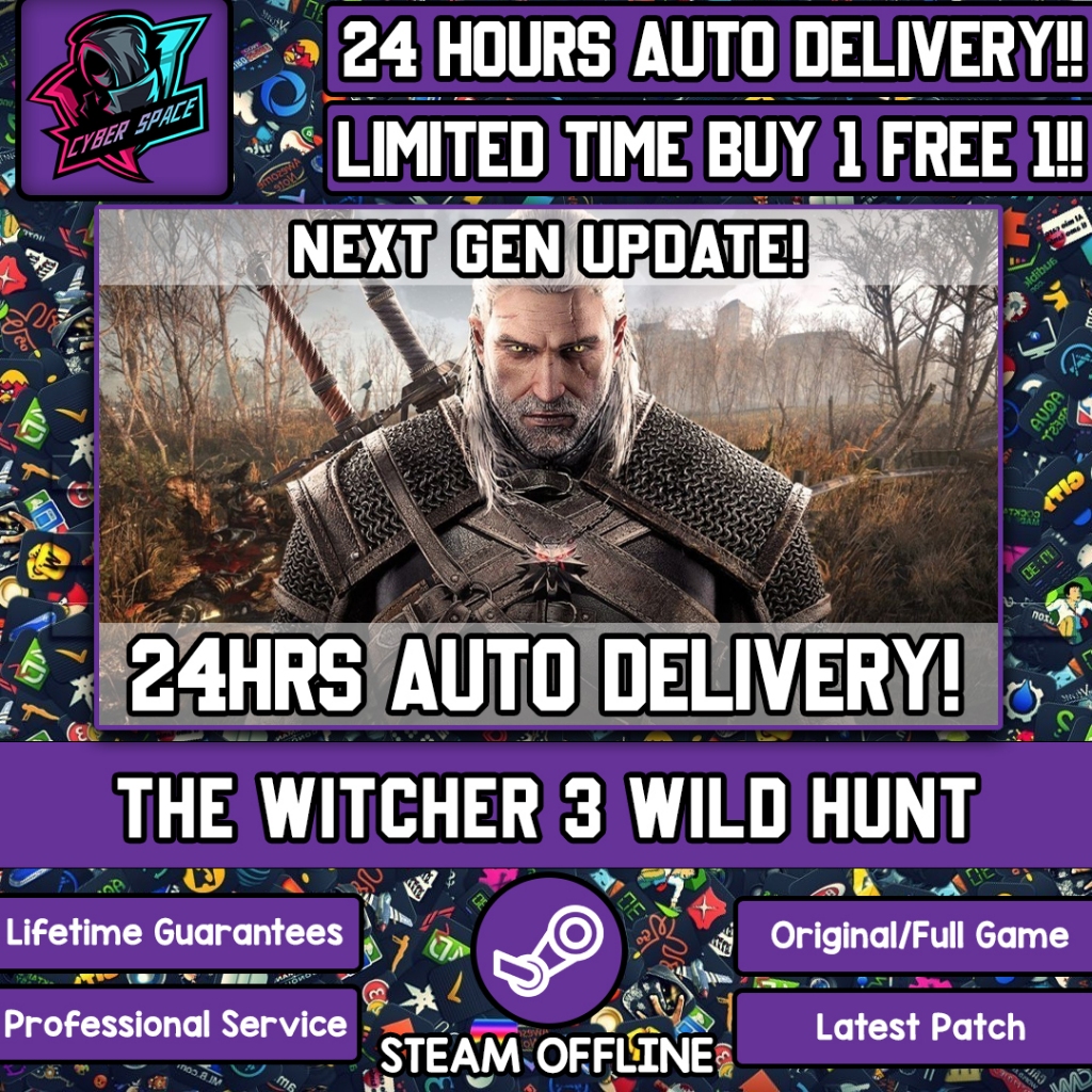The Witcher 3 [Auto Delivery] [Steam Offline] [Full DLC] Cyber Space PC ...