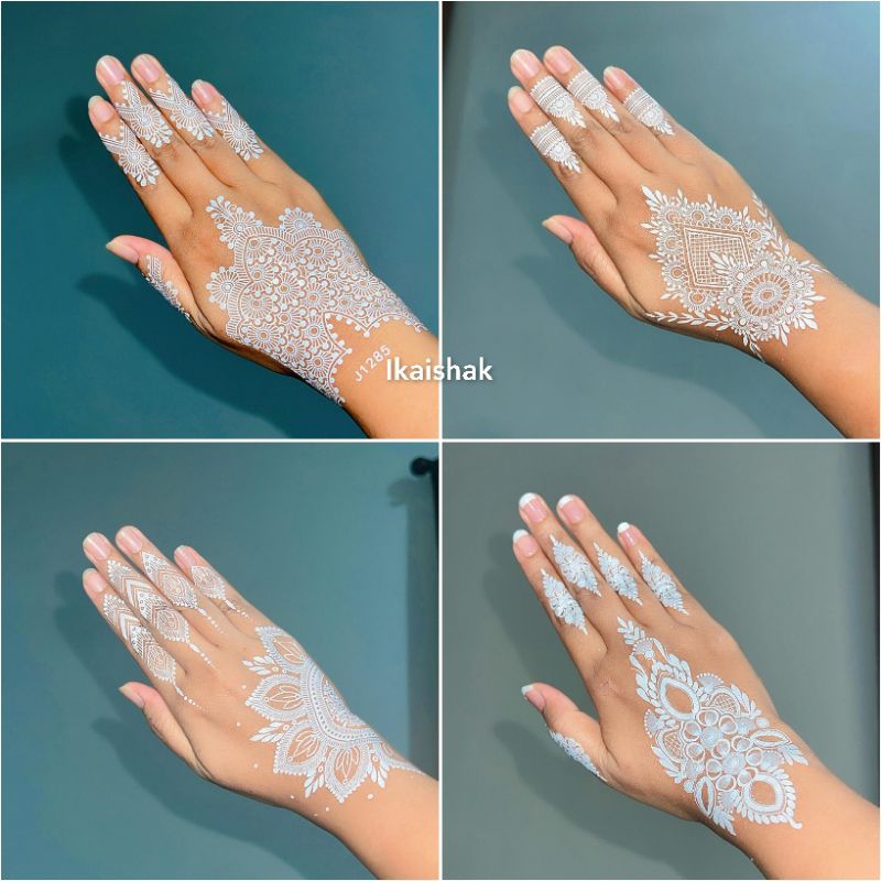 FREE DIAMOND Inai Sticker White Exclusive Henna Sticker Design ...