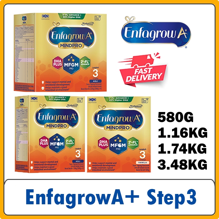 Enfagrow A+ Mindpro Step 3 (Asli & Vanilla) 500G-3.48KG 100% Original ...