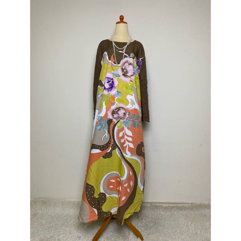 Jubah Kaftan Lengan Panjang Cotton Viscose Batik Kelantan Design ...