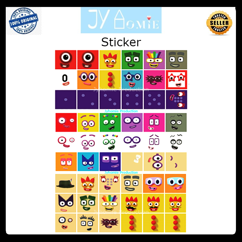 Sticker for Kids Number Blocks Sticker Alphabet Number Stickers Stiker ...
