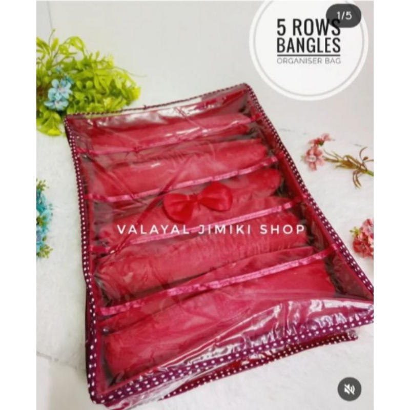 Bangles bag organiser bag red or gold 5 rows 6 rows | Shopee Malaysia