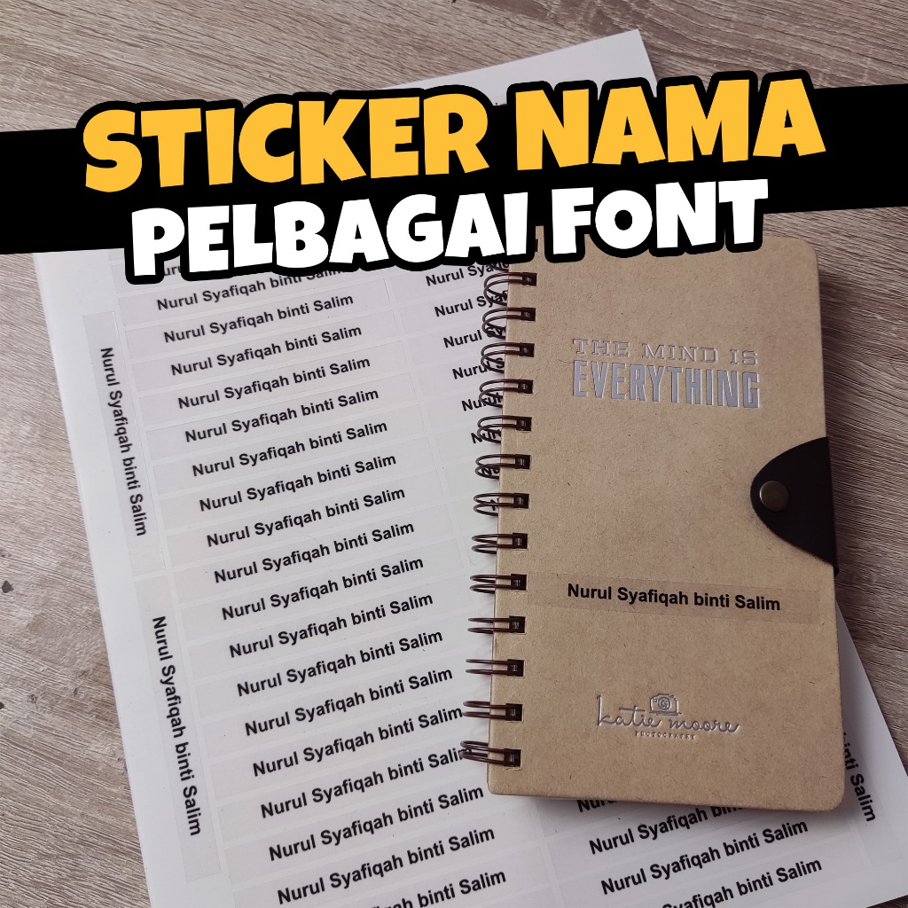 Sticker Nama Transparent Waterproof, White Sticker Mirrorkote nama ...