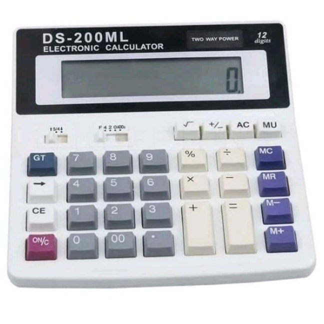 Casio DS-200ML ELECTRONIC CALCULATOR 12 Digits Two Way power Big ...