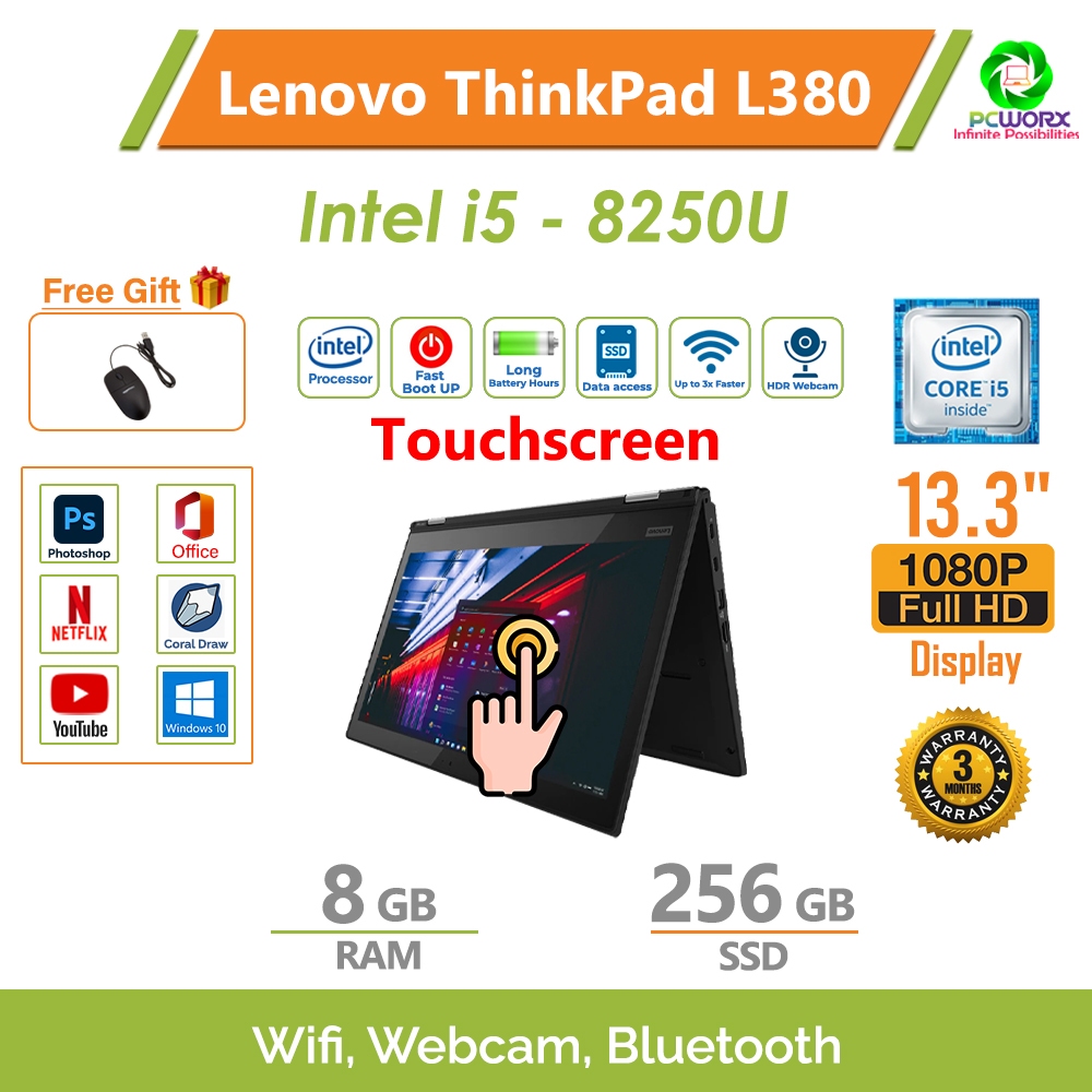 Lenovo ThinkPad L380 8th Gen Core i5 Laptop, 8 GB RAM, 256GB SSD , 13.3 ...