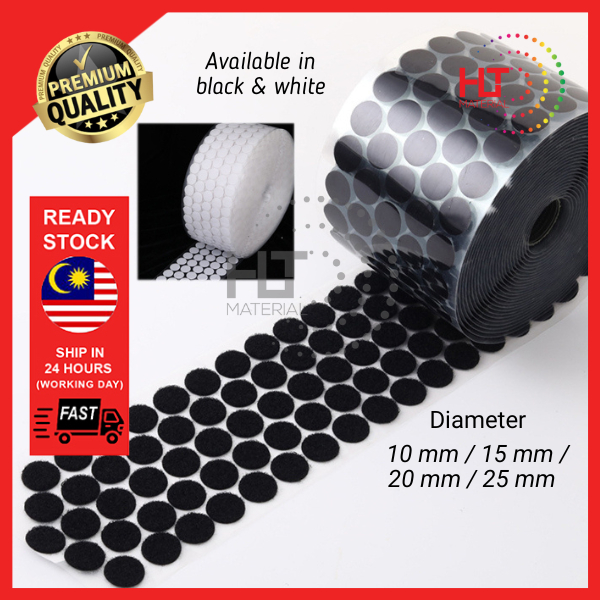 Self Adhesive Velcro Tape Round Dot Hook & Loop Velcro Dot 10mm/15mm ...
