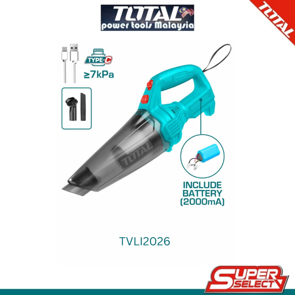 TOTAL P20s Li-ion Vacuum Cleaner ( Solo / Bare Tool )锂离子吸尘器 - TVLI2026 ...