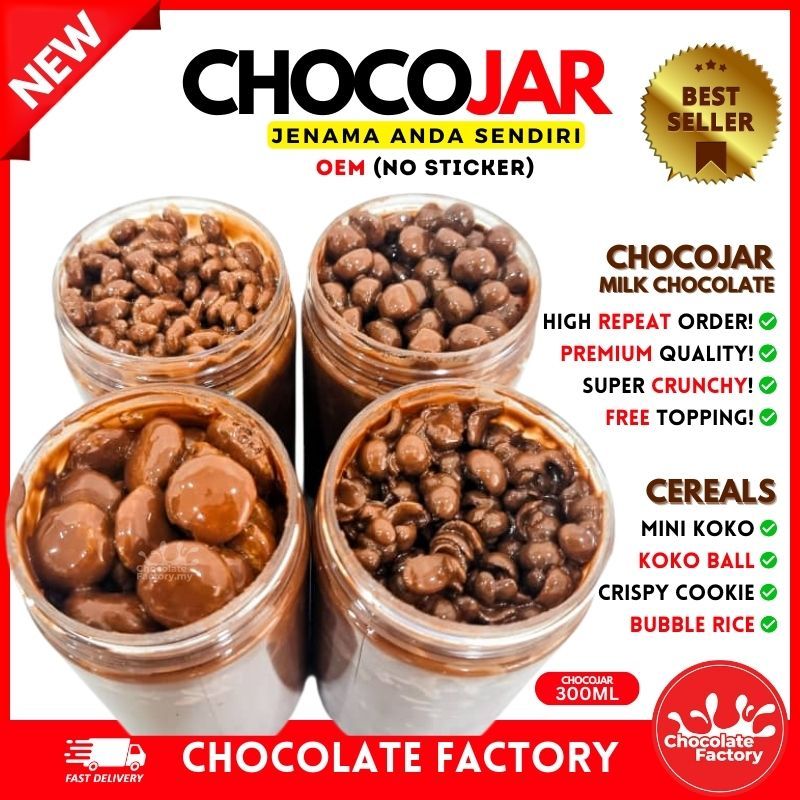 [HOT!] Chocojar Premium (300ml) - No Sticker/ Mini Koko Crunch/ Koko ...