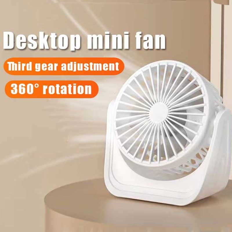 Silent Desktop Fan Mute 360-Degree Rotation Portable Fan USB Charging ...