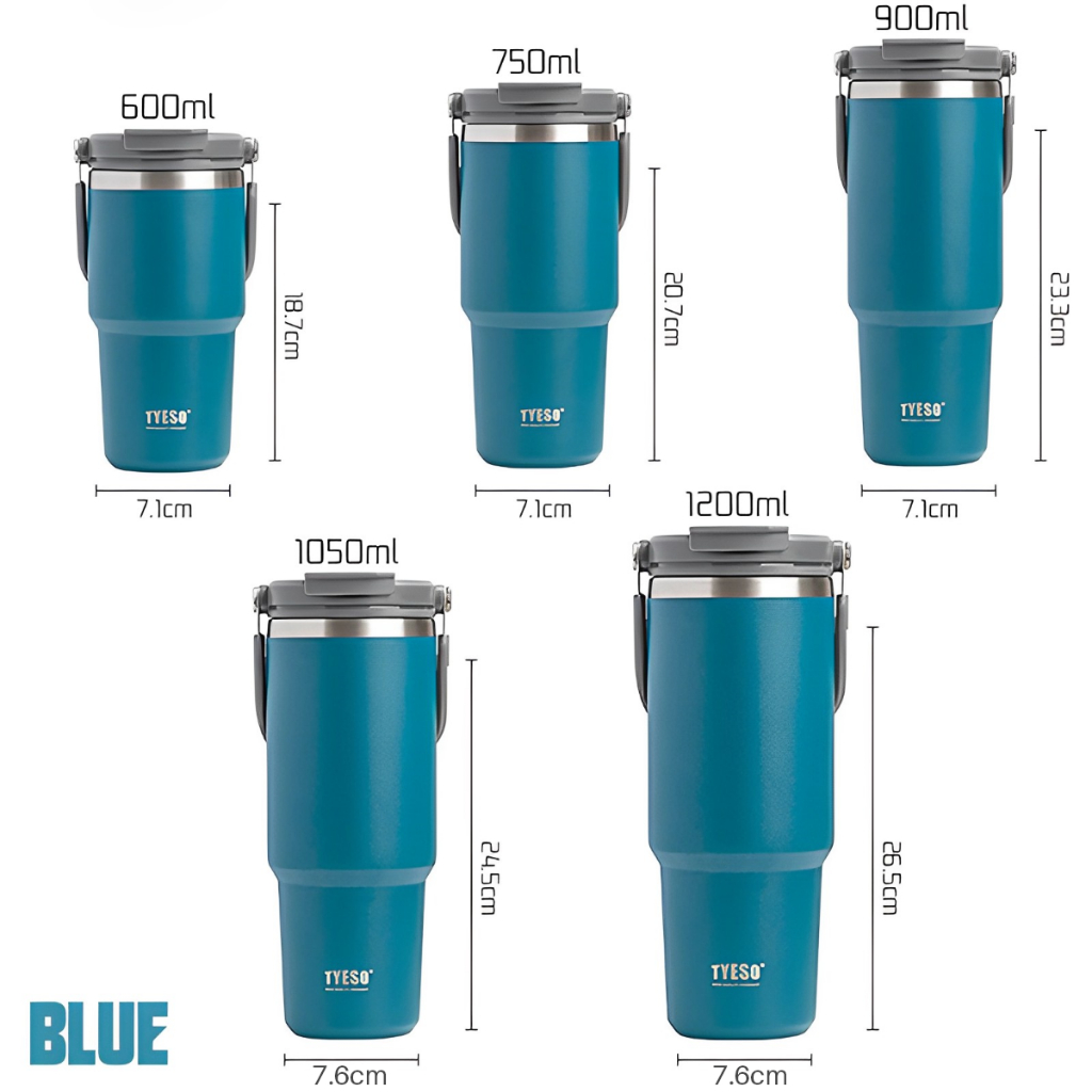 Tyeso Tumbler With Handle 600/750/900/1050/1200ml 304 Stainless Steel ...
