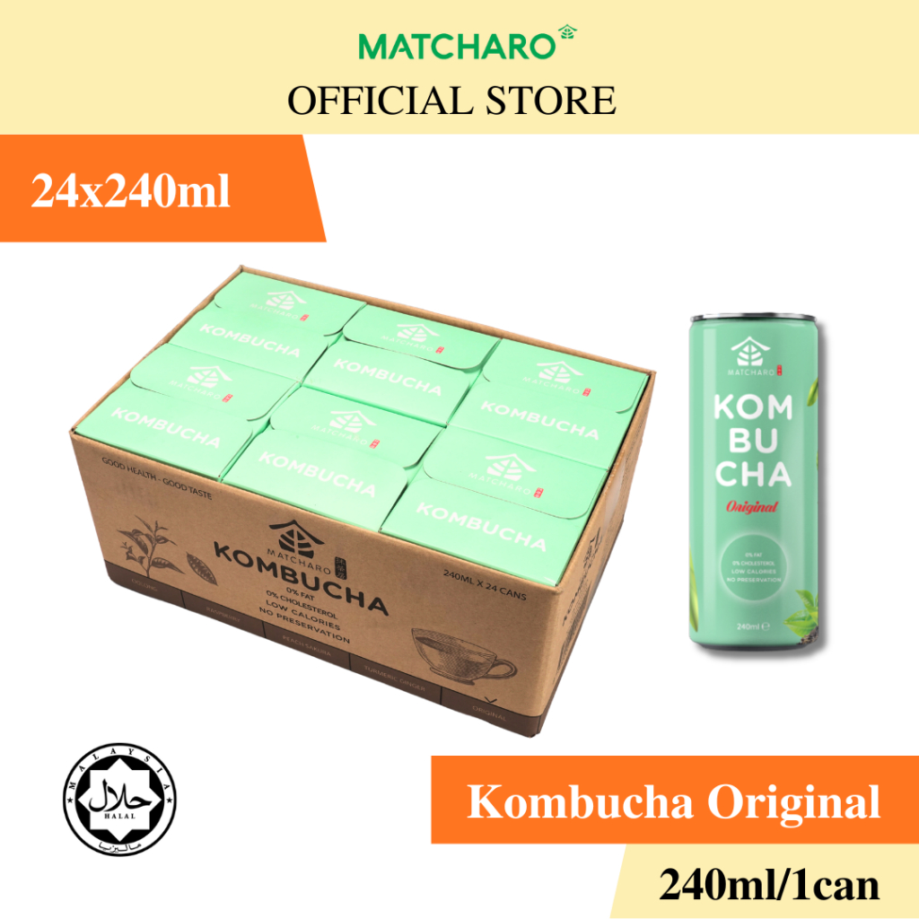 [HALAL] MATCHARO Kombucha Original (240ml x 24) | Shopee Malaysia