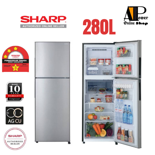 Sharp 280L 2 Door Fridge SHP-SJ285MSS | Shopee Malaysia