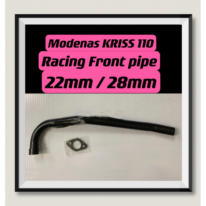 MODENAS KRISS RACING FRONT PIPE 28mm - BLACK - Miniful Manifold Racing MANIFULL KRISS110 EXHAUST ...