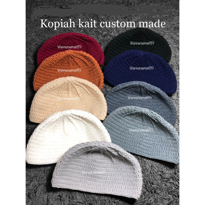 KOPIAH KAIT CUSTOM MADE BAYI KANAK KANAK DAN DEWASA | Shopee Malaysia