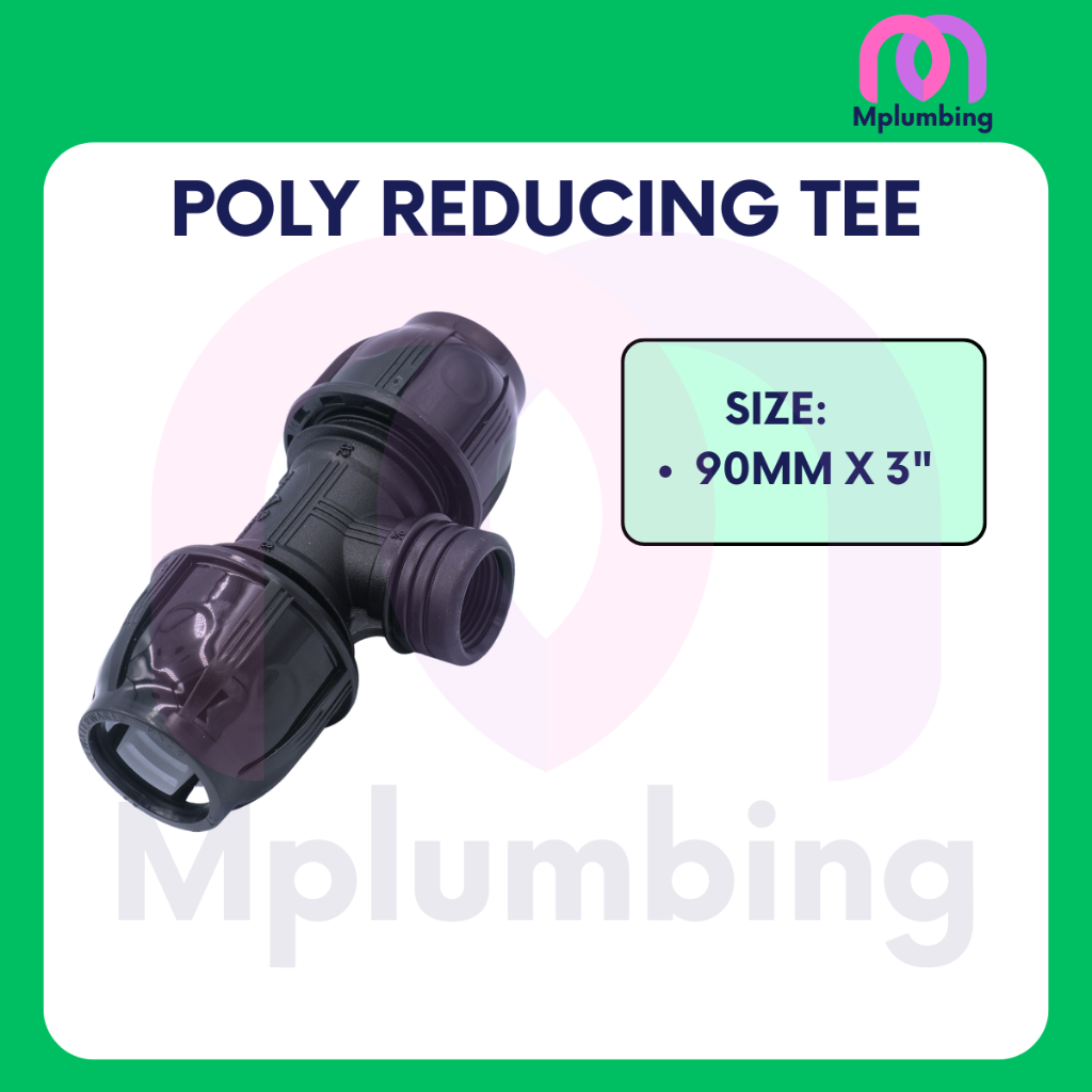 90MM X 3" FEMALE TEE POLYPIPE THREAD POLYPIPE FT | Shopee Malaysia