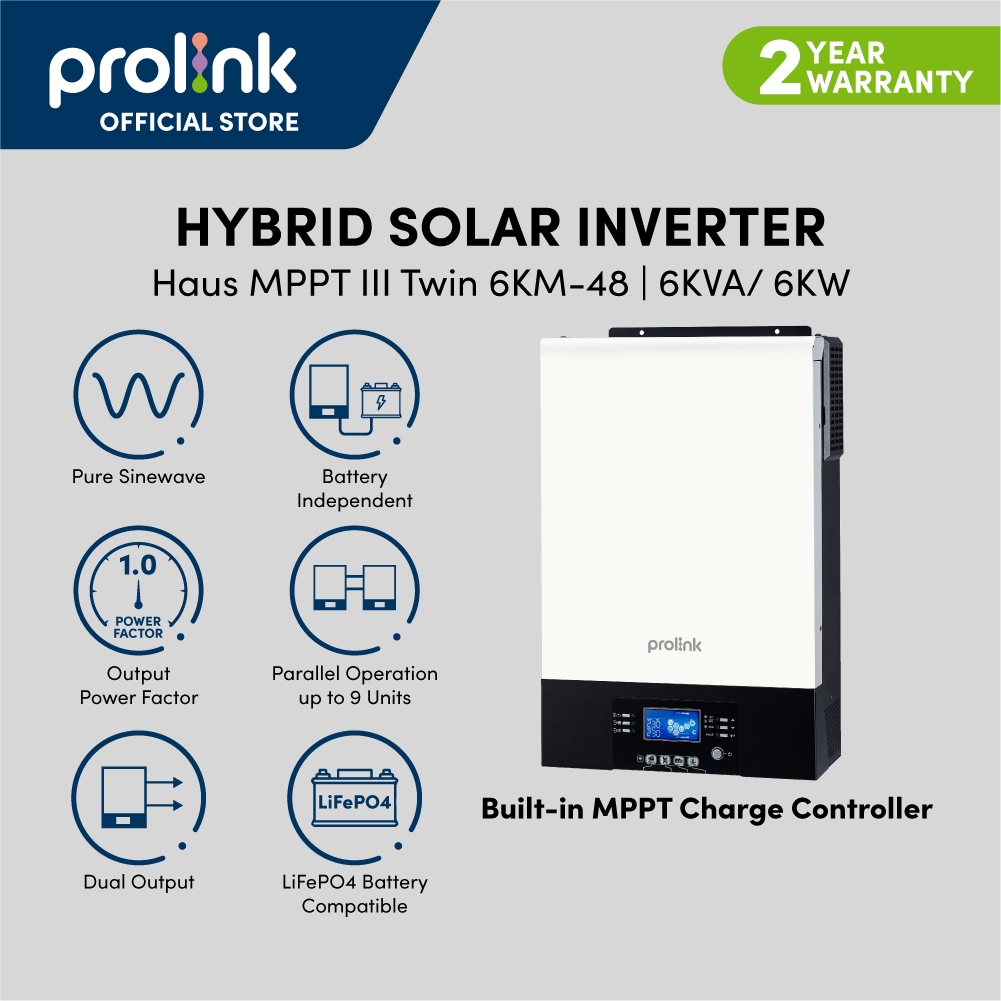Prolink Haus MPPT III Twin 6KM-48 | 6KVA/6KW Hybrid Off-Grid Solar ...