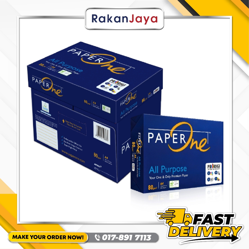 PAPERONE A4 COPIER PAPER (80 GSM) 2500 SHEET / 5 REAM / 1 BOX - KERTAS ...