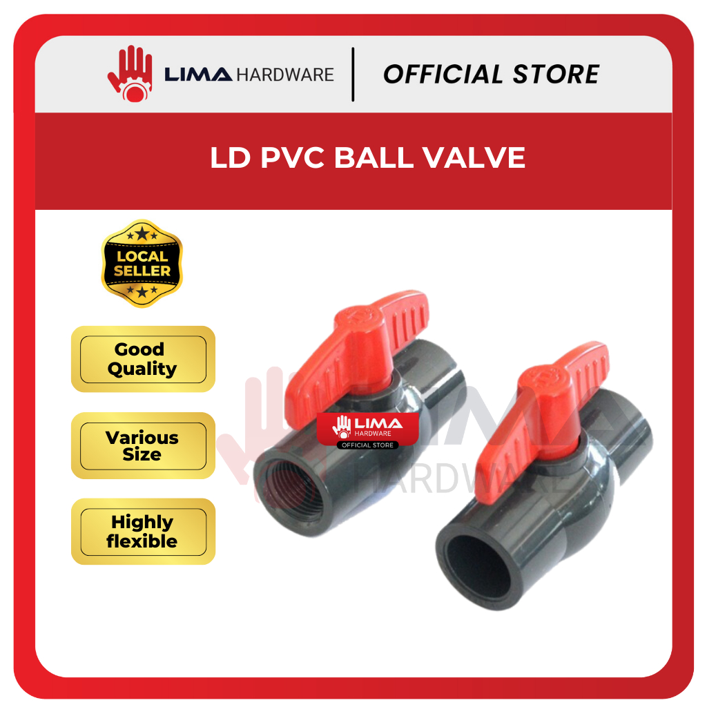 LD PVC BALL VALVE - 1/2" | 3/4" | 1" (15MM / 20MM / 25MM SOCKETED END ...
