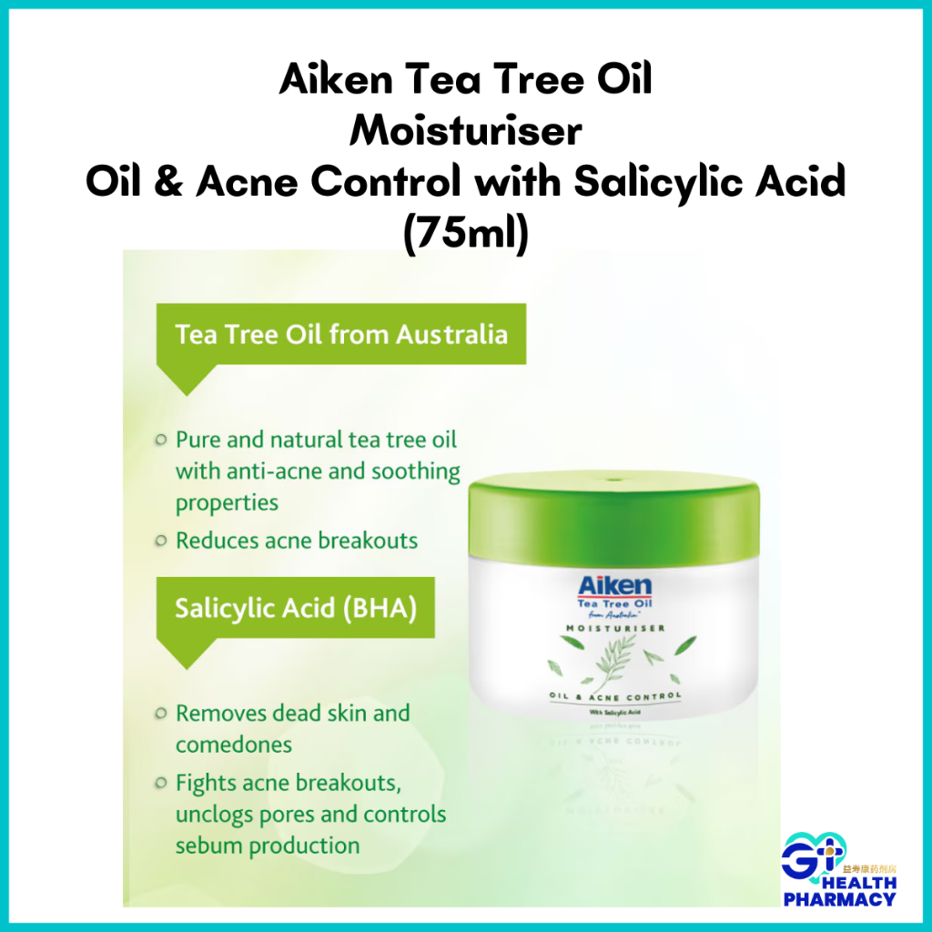 Aiken Tea Tree Oil Moisturiser Oil & Acne Control with Salicylic Acid ...