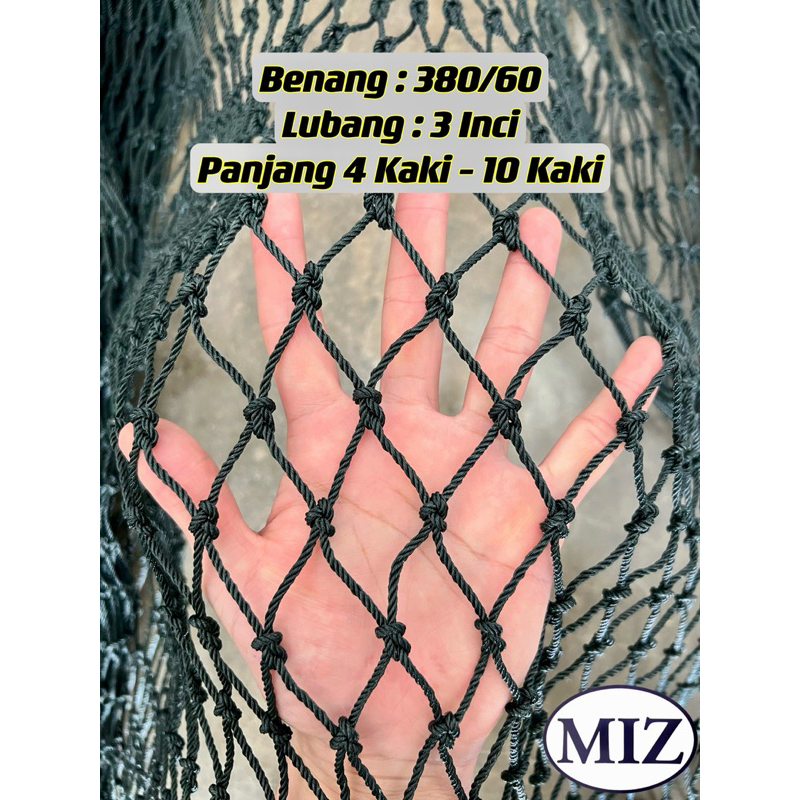 Cut : 380/60 x 3"(76MM) Fishing Net Pukat PE Poly Net Pukat Baru Pukat ...