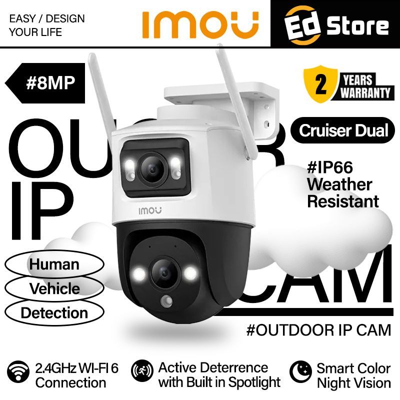 IMOU Cruiser Dual 8MP Dual Lens Outdoor PT Camera Home Security IP ...