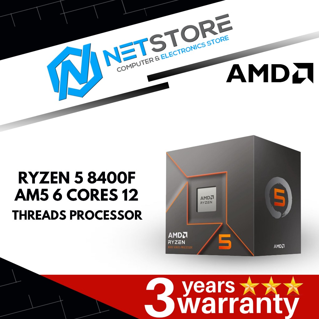 AMD RYZEN 5 8400F AM5 6 CORES 12 THREADS PROCESSOR - 100-100001591BOX ...