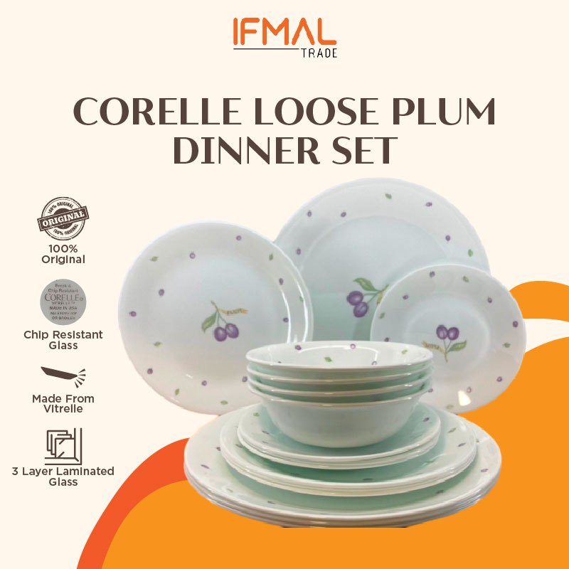 Corelle Loose Plum (Dinner/Luncheon/Bread/Serving Plate/Noodle/Soup ...