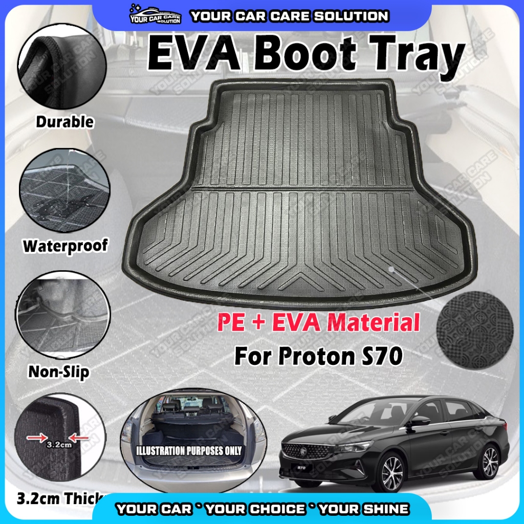 📥 For Proton S70 EVA Copolymer Car Boot Tray Luggage Cargo Trunk Tray ...