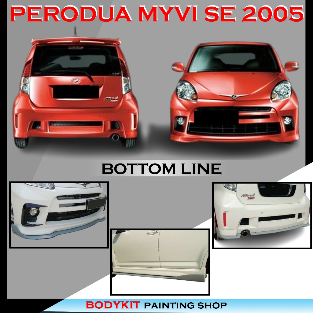 PERODUA MYVI 2005-2010 SE BOTTOM LINE STYLE FULLSET SKIRTING (FRONT V ...