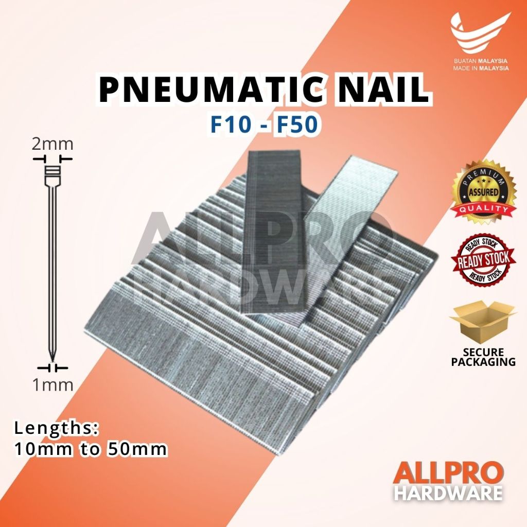 Pneumatic Air Nail Gun Refill Brad Nail F Type F10 F12 F15 F20 F25 F30 F32 F40 F45 F50 | Shopee ...
