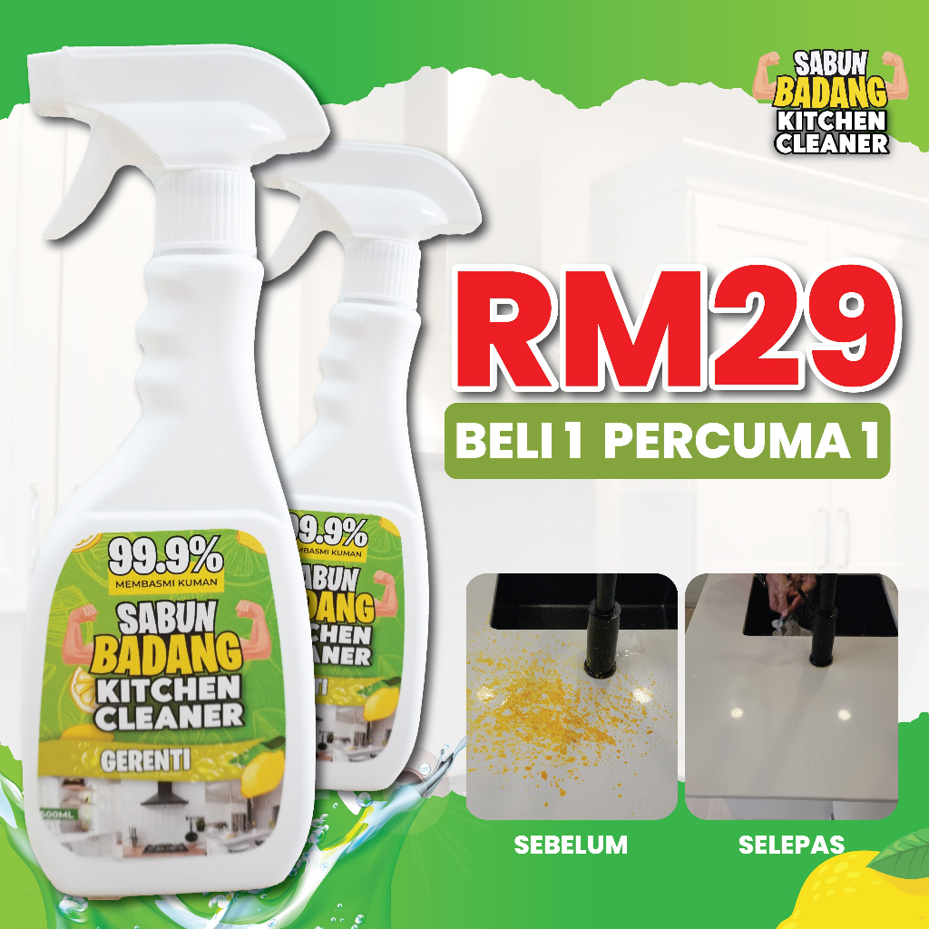 SABUN BADANG KITCHEN CLEANER - BERSIH BERSERI | LICIN | WANGI | Shopee ...