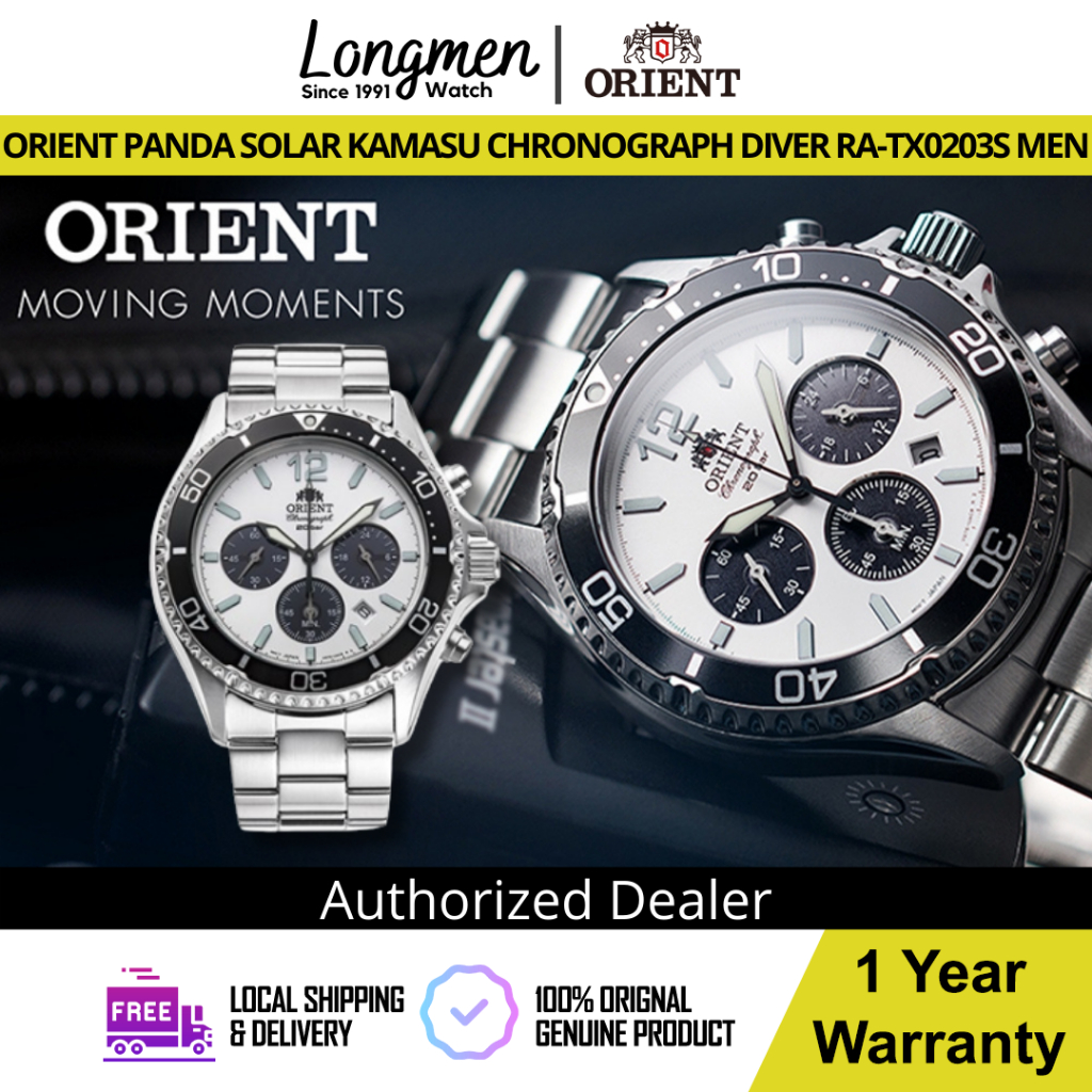 [Klang Longmen] ORIENT Mako Panda Solar RA-TX0203S Chronograph Diver S ...
