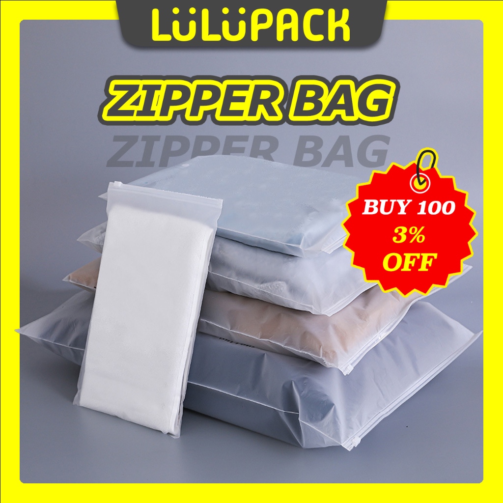 LULUPACK PVC Zipper Bag EVA Matte Zip Lock Bag Travel Transparent ...