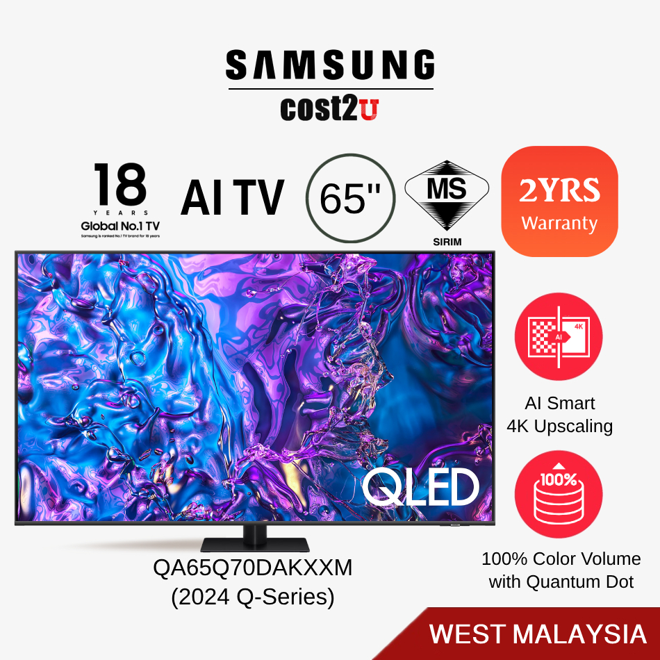 Samsung Q70D QLED 4K Smart AI TV 120Hz (2024) | 65" 75" 85" QA65Q70DAKXXM QA75Q70DAKXXM ...