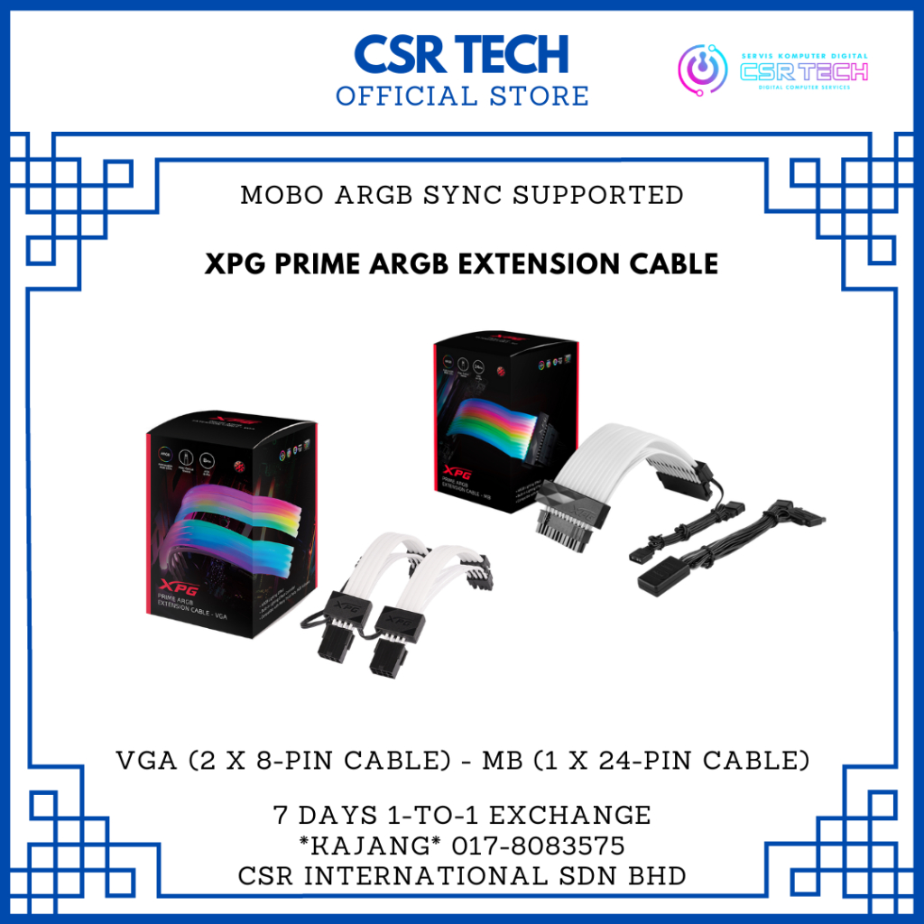 [CSR TECH] ADATA XPG PRIME ARGB EXTENSION CABLE FOR GRAPHIC CARD ...