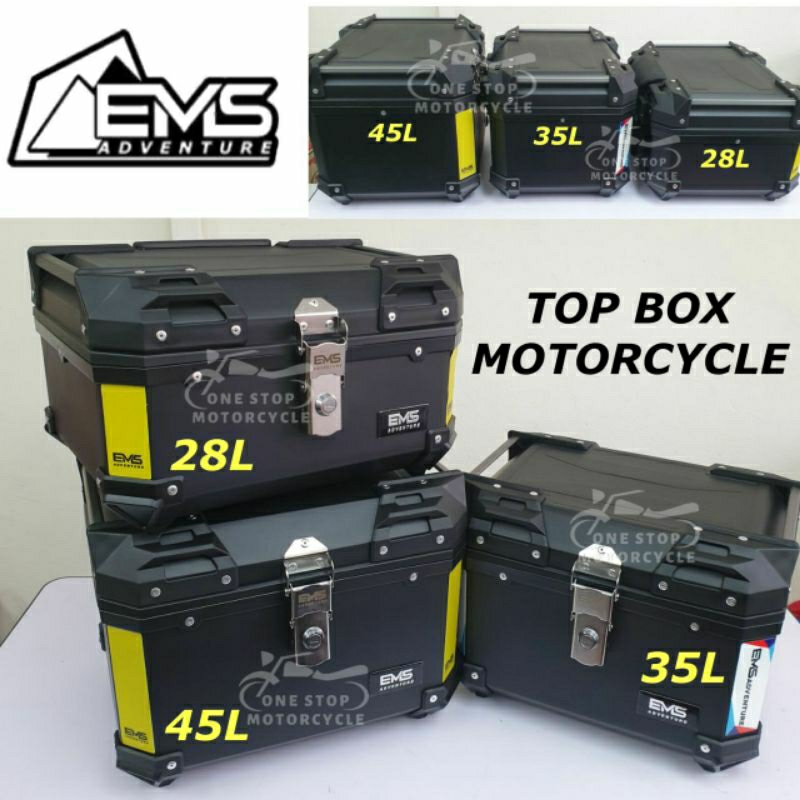 EMS Adventure Top Box 28L 35L 45L Size Same Aluminum Design ABS Plastic with Leather Lining ...