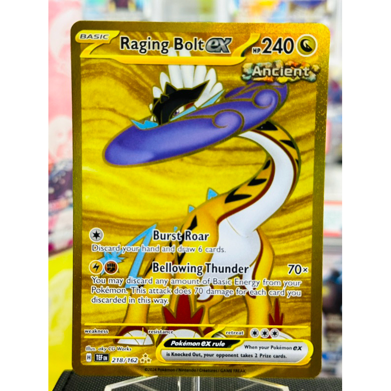 Raging Bolt ex Gold Secret Rare 218/162 Temporal Forces Pokemon TCG ...