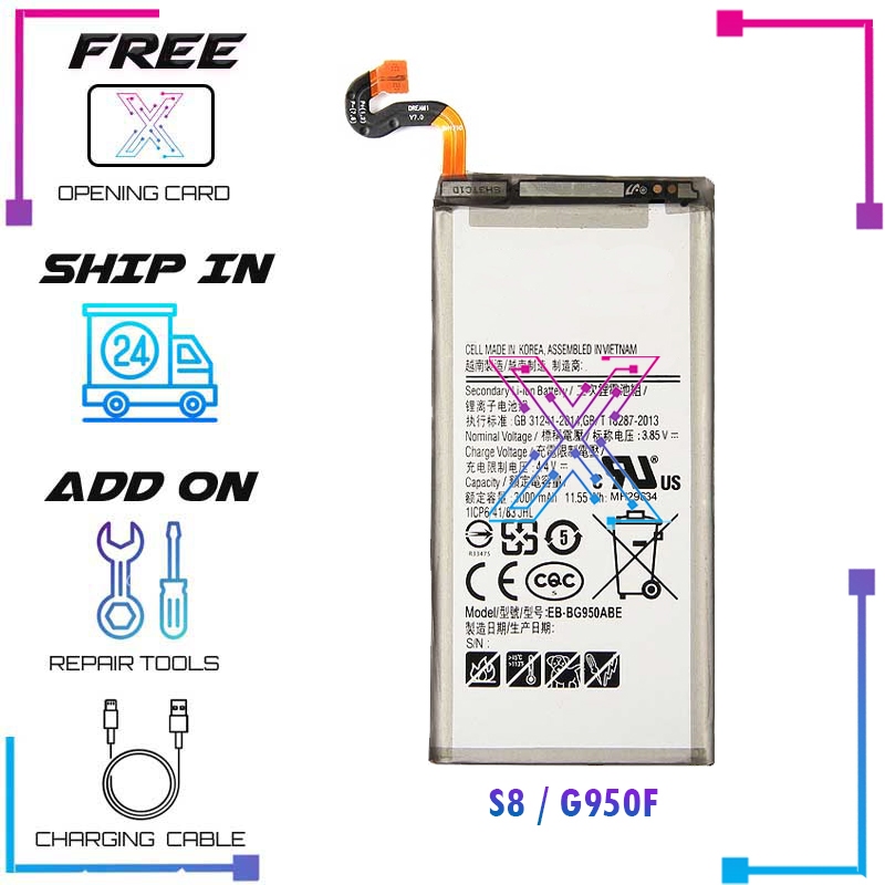 Battery Bateri EB-BG950ABE For SAMSUNG S8 G950F (3000mAh) | Shopee Malaysia