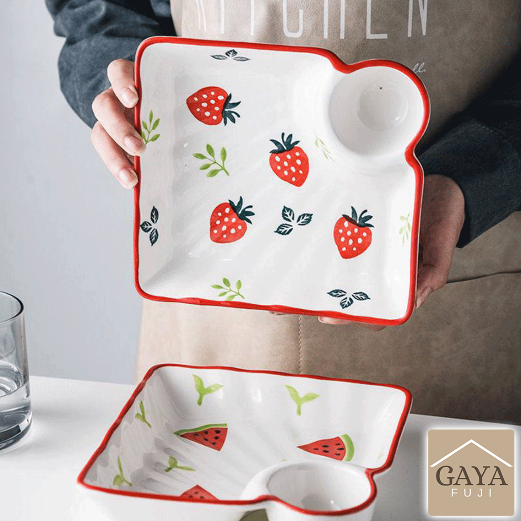 Pinggan Mangkuk Pot Strawberry Cherry Cute Nordic Style Bowl Ceramic ...