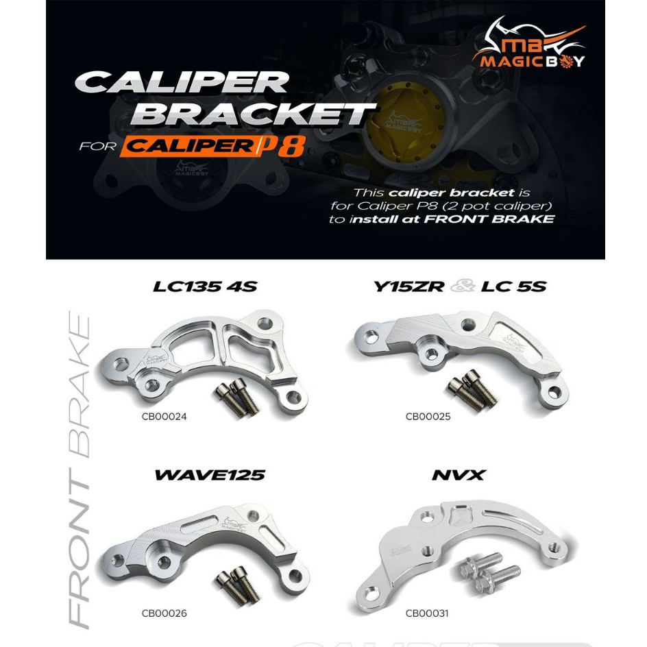 MAGIC BOY FRONT CALIPER BRACKET ( 2POT ) P8 P34 POWER Y15 Y16 NVX155 ...