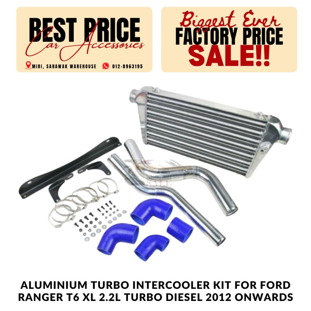 Aluminium Turbo Intercooler Kit For Ford Ranger T6 XL 2.2L Turbo Diesel ...