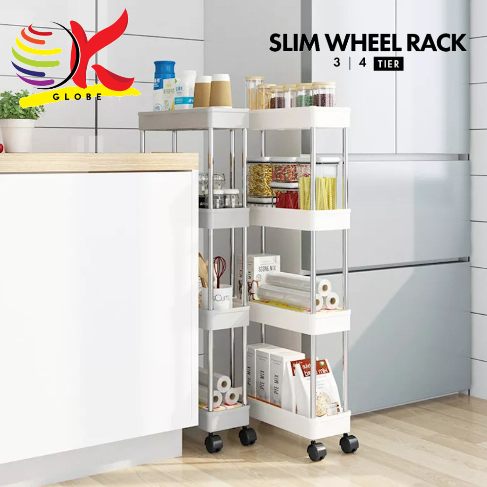 3 / 4 TIER TROLLEY LIVING ROOM KITCHEN BATHROOM STORAGE RACK SHELF ...